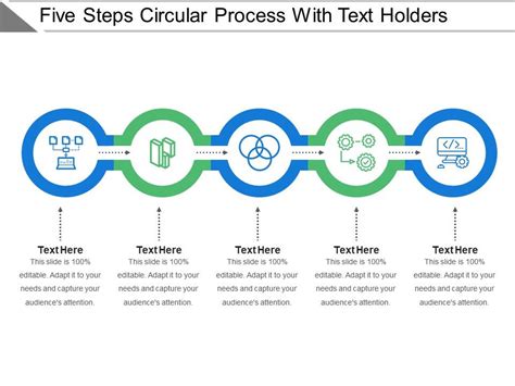 Five Steps Circular Process With Text Holders Presentation PowerPoint Images Example Of PPT