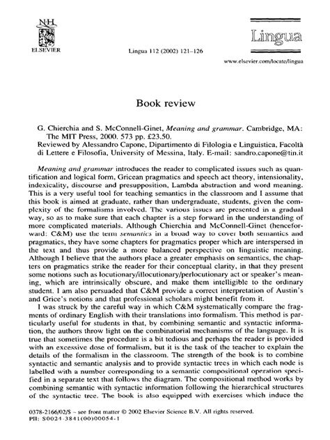 Meaning And Grammar Pdf First Order Logic Grammar