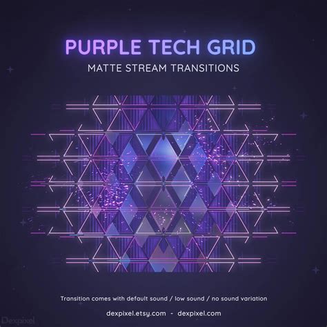 Purple Glitch Grid Tech Stream Transition Futuristic Obs Stinger Dexpixel