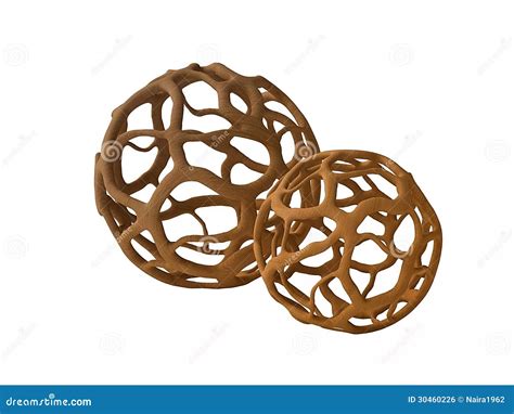 Spherical Wooden Objects For Interior Design Stock Illustration