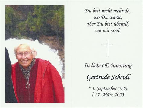 Scheidl Gertrude Bestattung Sammer