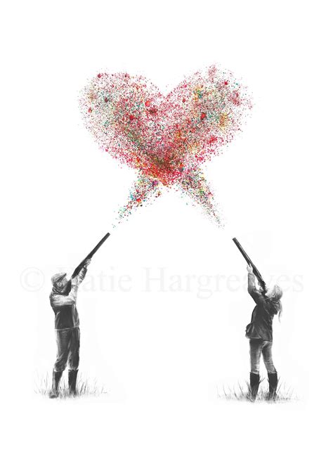 Shooting Art Print Love Is The Aim Hand Signed Giclée Print Etsy Uk