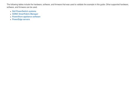 Validated Components Sonic Smartfabric Manager For Powerstore