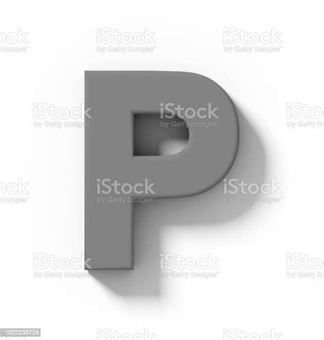 편지 P 3d 중간 회색 그림자직교 프로젝션 흰색 절연 0명에 대한 스톡 사진 및 기타 이미지 0명 3차원 형태 그늘