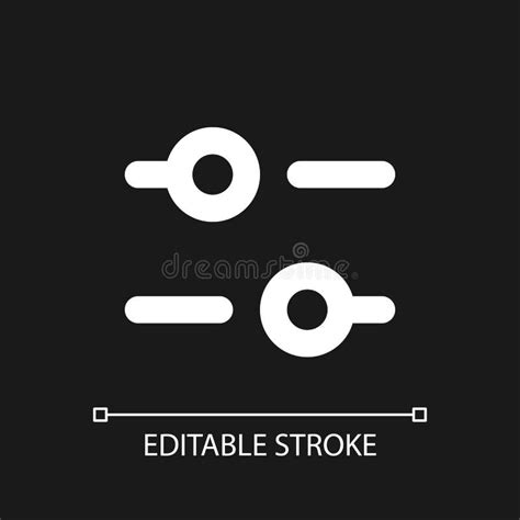 Horizontal Adjust Pixel Perfect White Linear Ui Icon For Dark Theme Stock Vector Illustration