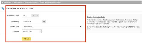 Creating Redemption Codes Zype