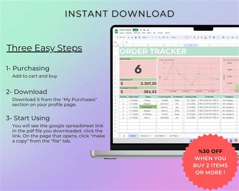 Order Tracker Microsoft Excel Template Small Business Spreadsheet Digital Order Sales Log