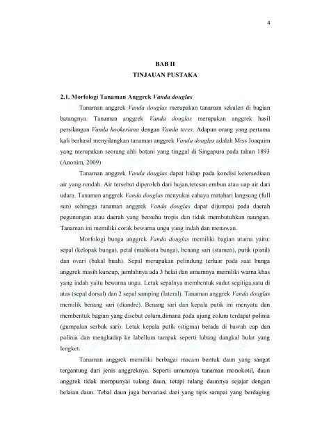 BAB II TINJAUAN PUSTAKA Morfologi Tanaman Anggrek