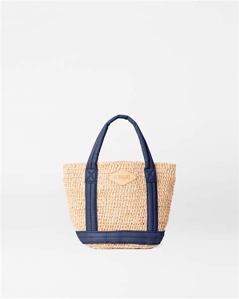 Raffianavy Mini Raffia Tote