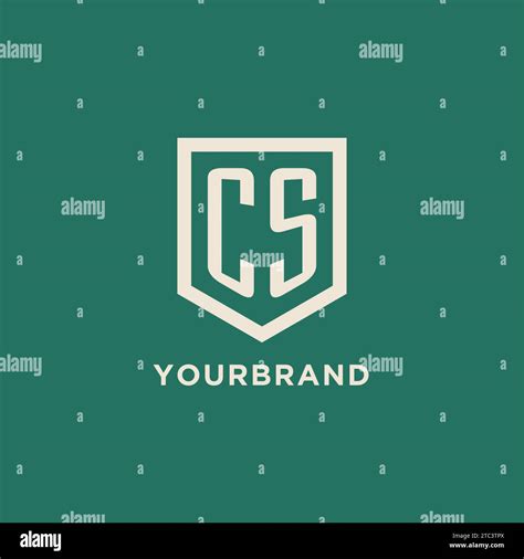 Cs Initial Logo Monogram Shield Geometric Shape Design Vector Graphic