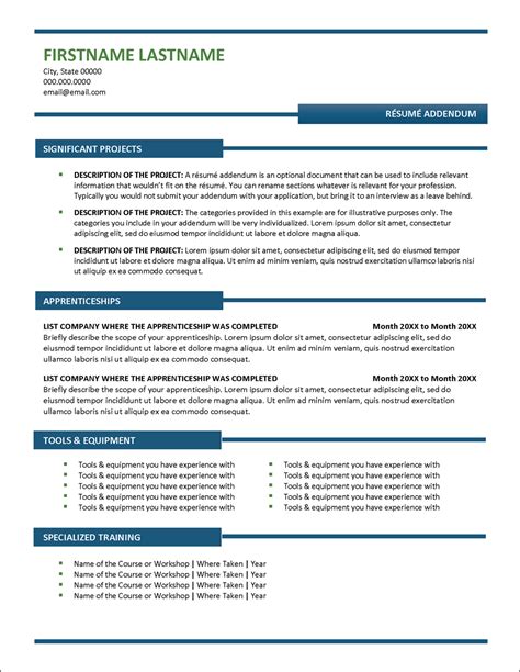How To Use A Resume Addendum Template In Your Job Search