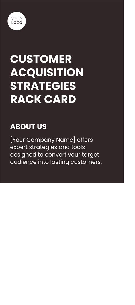 Free Customer Acquisition Strategies Rack Card Template To Edit Online