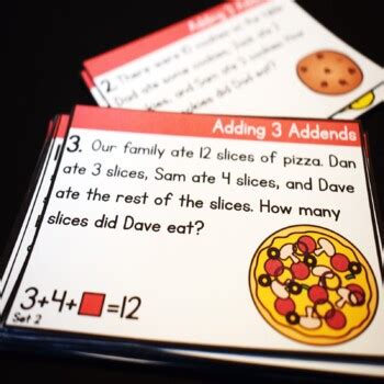 Adding 3 Addends Word Problems Task Cards 1 OA A 2 TpT