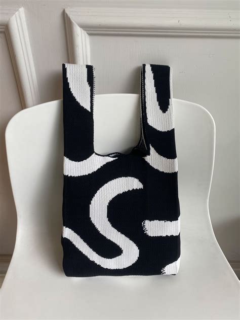 Crochet Bag Pattern Crochet Tote Bag Abstract Faces Tote Etsy Singapore