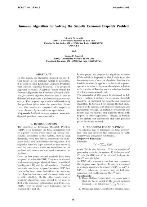 Immune Algorithm For Solving The Smooth Economic Dispatch Problem