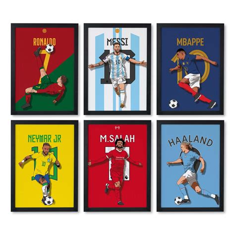 Football Poster 20 Players Messi Mbappe Ronaldo Etsy