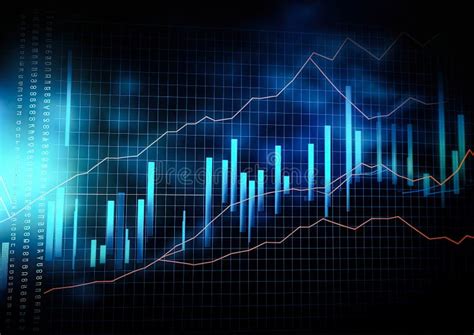 Financial Graph On The Digital Screen Business Concept Of Financial