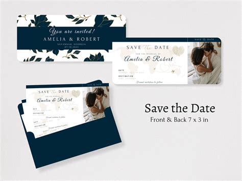 Passport Wedding Invitation Template Destination Wedding Passport