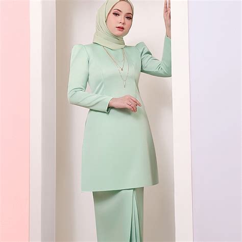 Satin Baju Kurung Baju Raya 2025 Kurung Labuh Murah Ironless Baju Kurung Moden Plain Premium