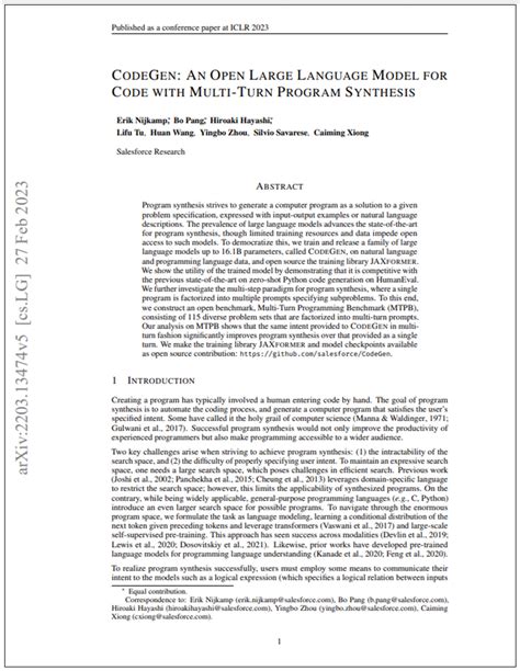 Codegen Large Language Models