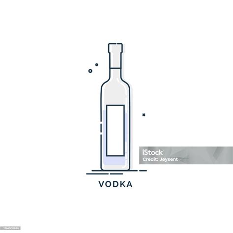 병 보드카 라인 아트 어떤 목적을 위해 훌륭한 디자인 크리에이티브 그래픽 요소 트렌디 한 디자인 미니멀리즘 단순 기호 레스토랑