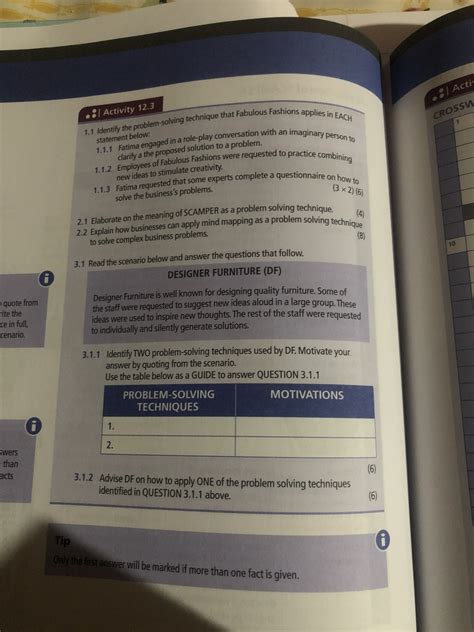 Activity 12 3 Identify The Problem Solving Technique That Fabulous Fashi