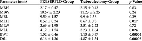quantitative assessment and comparison of bleb morphology significant