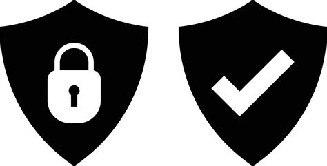 Security Shield Icon Set Shield With Check Mark And Padlock Icons