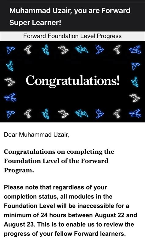 engr uzair maqsood on linkedin forwardprogram achievementunlocked