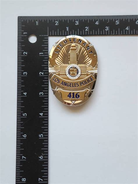 Lapd Lieutenant Badge 416 Replica Badge For Cosplay Movie Etsy Uk
