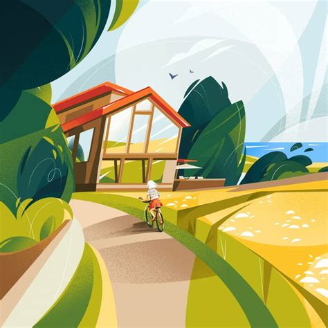 Иллюстрация Лето в стиле 2d компьютерная графика