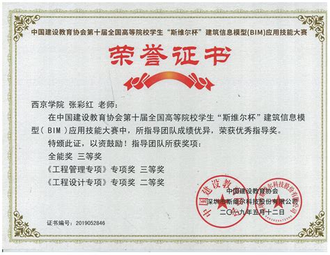 第十届全国高等院校学生“斯维尔杯”建筑信息模型（bim）应用技能大赛 西京学院 土木工程学院