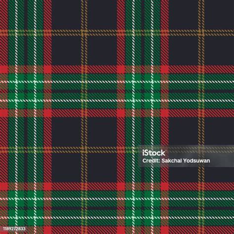 Tartan Plaid Pola Mulus Hijau Putih Merah Tekstur Kain Coklat Latar