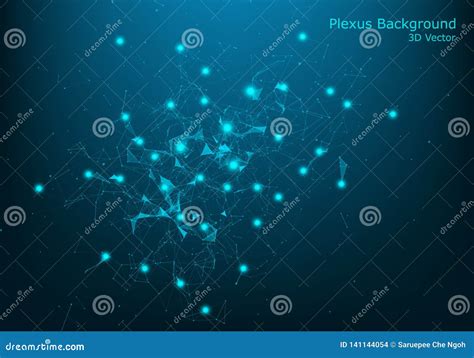 Abstract Vector Particles And Lines Plexus Effect Futuristic