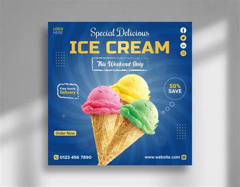 Ice Cream Social Media Design On Behance