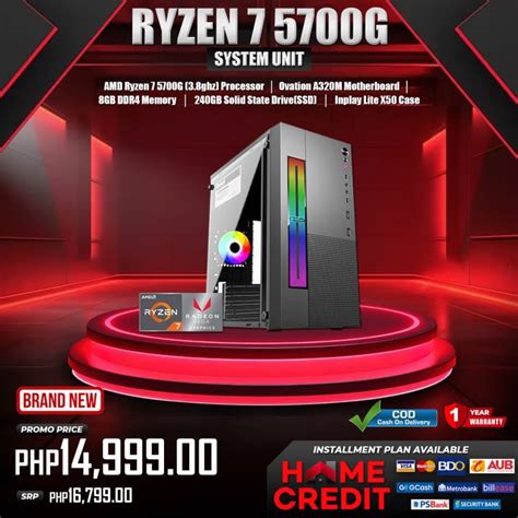 Brandnew System Unit Cpu Ygt Mars 8 Casing Amd Ryzen 7 5700g 38ghz 8gb