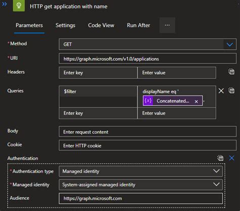 Logic App Managed Identity With Microsoft Graph Api Gives Error