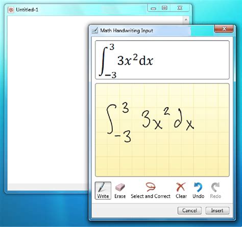 Windowsでの手書き数式認識Wolfram Documentation