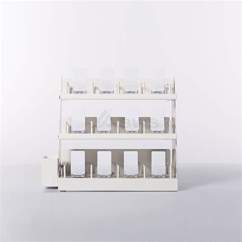 Steady White 3 Tier Bullet Display Stand Metal With Pusher