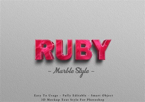 Premium Psd Red Ruby Text Effect