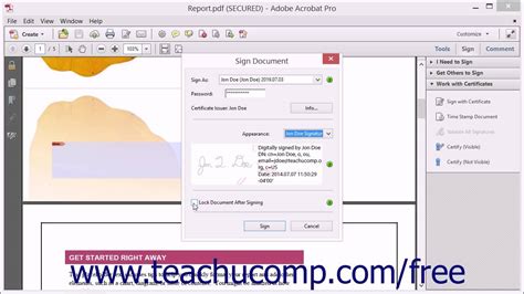 Signing A Pdf Adobe Acrobat Xi Training Tutorial Course Youtube