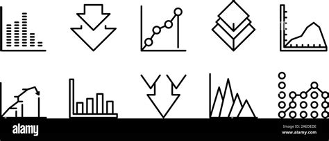 Regression Icons Set Outline Style Stock Vector Image And Art Alamy