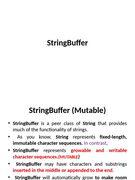 String Buffer Pdf String Computer Science Object Oriented