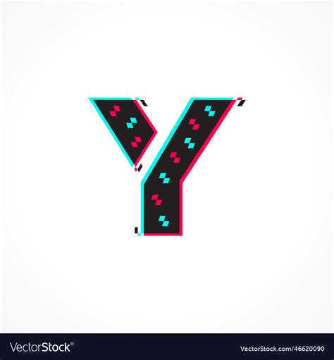 Abstract Glitch Effect Corporate Identity Letter Vector Image