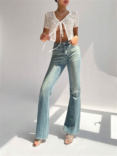 Shein Privé Women Sheer Lace Cover Up See Through V Neck Cover Up Top