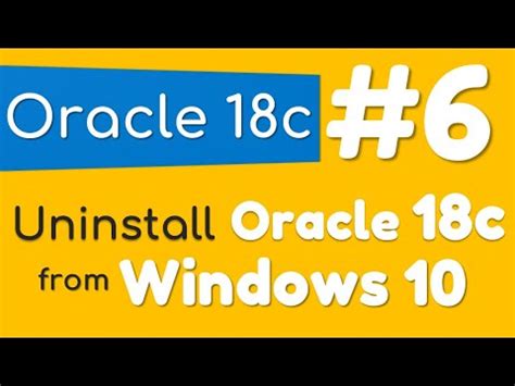 How To Uninstall Oracle Database C From Windows By Manish Sharma YouTube