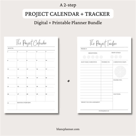 The Project Calendar Tracker Inserts Project Planner Bundle 2