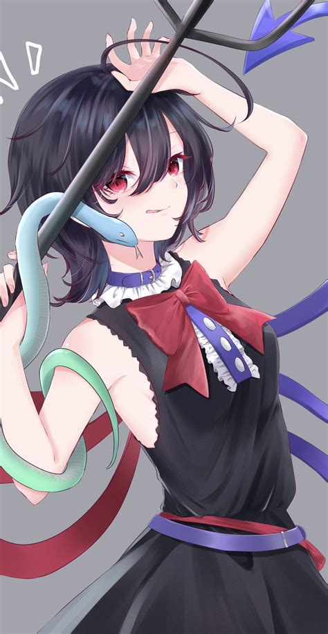 Mizore Arius Houjuu Nue Touhou Highres 1girl Q Adapted Costume Ahoge Asymmetrical Wings