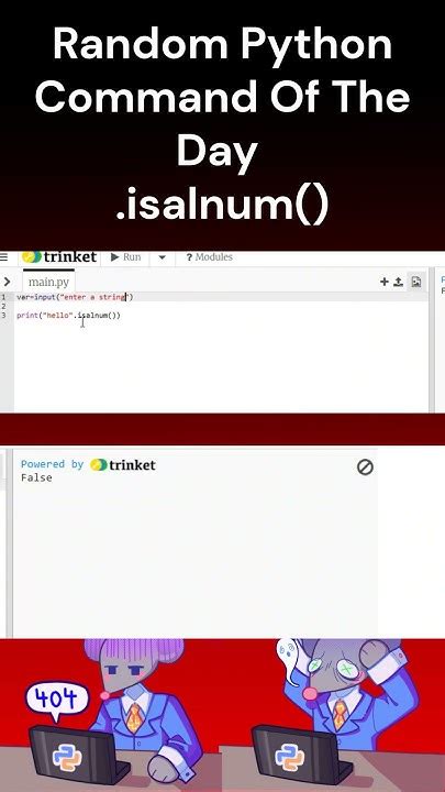 Random Python Command Of The Day Isalnum Coding Python