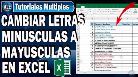 Cómo cambiar las letras a mayúsculas en Excel Recursos Excel